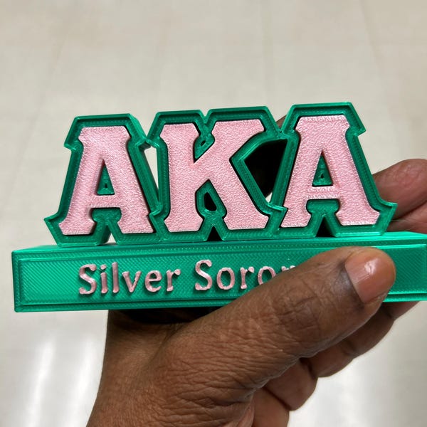 Alpha Kappa Alpha Inspired AKA Pink and Green Customizable Desk Name ...