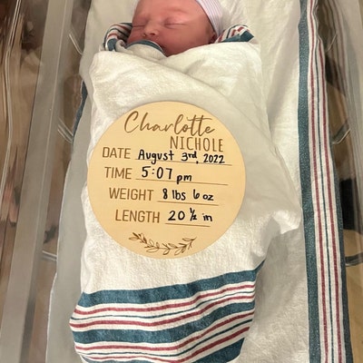 Wood Birth Stat Signs for Birth Announcement of Baby Hospital Stats - Etsy