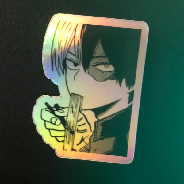 My Hero Holographic Todoroki Shoto Eating Soba Sticker - Etsy