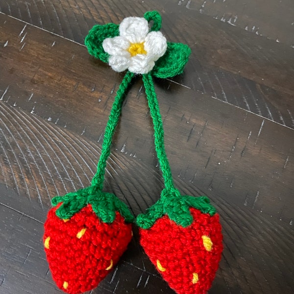 CROCHET PATTERN ONLY Crochet Strawberry Car Interior Rearview Mirror ...