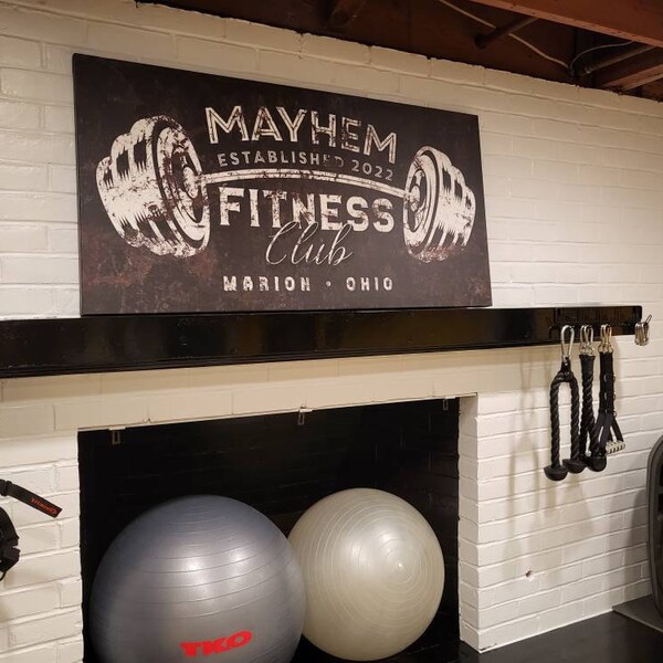 Custom Fitness Club Sign | Fitness GYM Wall Art | Established Date ...