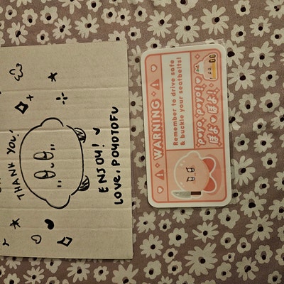 Cute Car Warning Sticker Car Decal, Pink Kawaii, Airbag Label ...