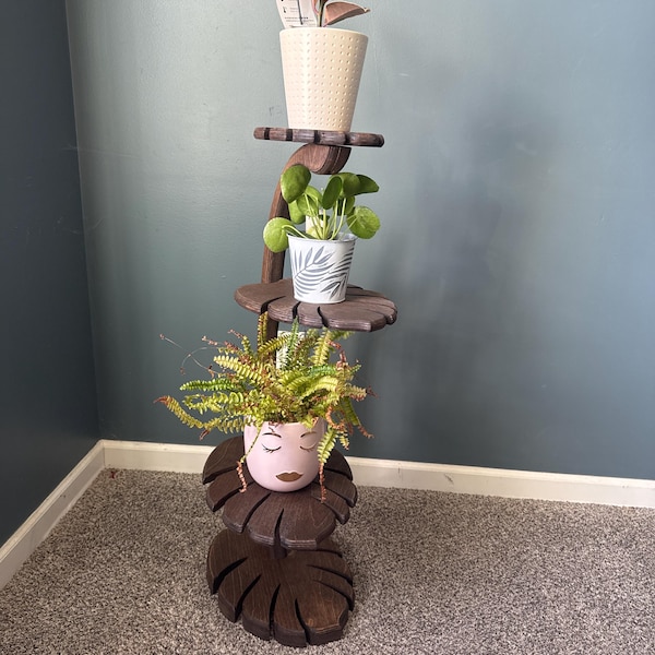 Monstera Multi Tiered Stand, Plant Stand, Multi Shelf, Corner Shelf ...
