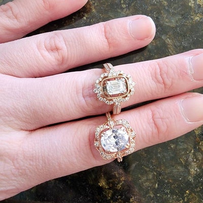 Split Shank Ring Bezel Set Ring Ring Set 2.00 CT Round - Etsy