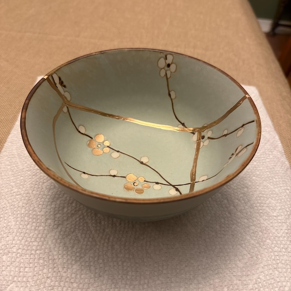 Kintsugi Bowl, Kintsugi Blue Celestial Bowl, Blue Bowl, Gift for Her ...