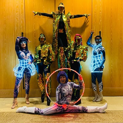 Rave Costume in Blue & White, One Piece Festival Catsuit , Rave Unitard ...