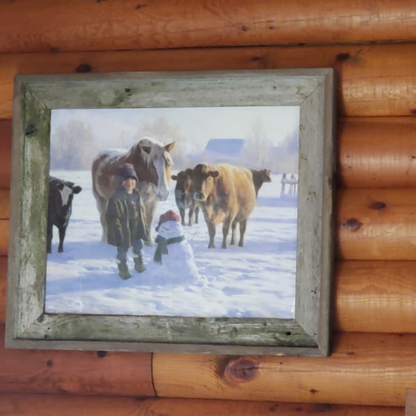 Standard 14x14 Barn Wood Picture Frame, Hand Crafted One at a Time. - Etsy