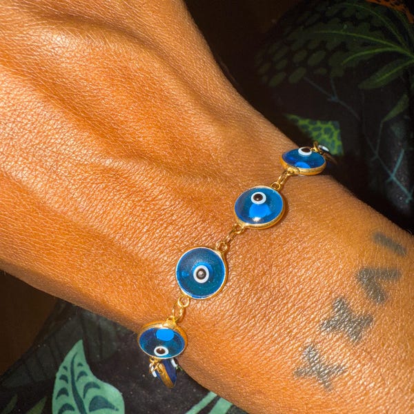 Teardrop Evil Eye Pendant With Ocean Blue Glass Evil Eye Tiny Teardrop ...