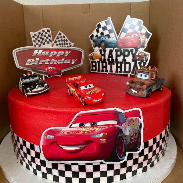 Edible Black and White Checkered Flag Cake Wraps and Strips. for Cakes ...