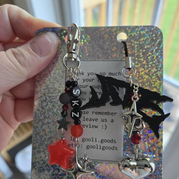 Stray Kids Laser Cut ATE Logo Lightstick Charm Tour Bag Accessory Fan ...