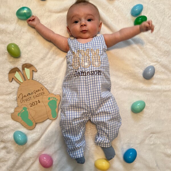 Personalized Boys Easter Outfit With Bunny Design and Name - Baby Boy ...