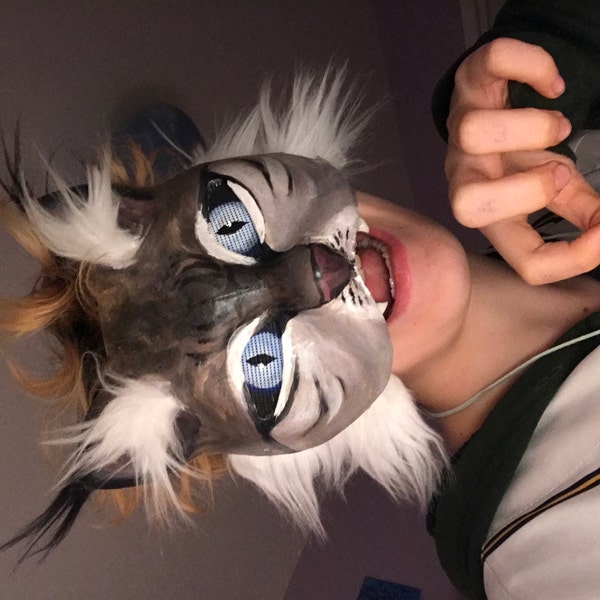 Therian Mask, Therian Bird Mask, Bird Mask, Parrot Mask, Red and Green ...