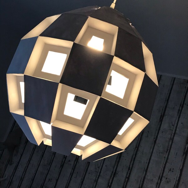 Paper Lamp Shade, Printable Lampshade Template MOD, Papercraft Pdf ...