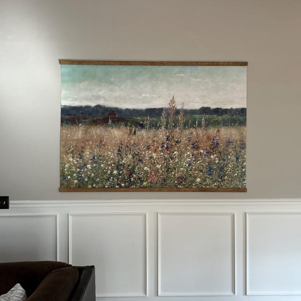 Extra Large Vintage Art Large Wall Hanging Vintage Water Scene Large ...