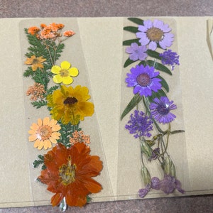 Pressed Floral Bookmarks Real Dried Flowers Gift Idea for - Etsy