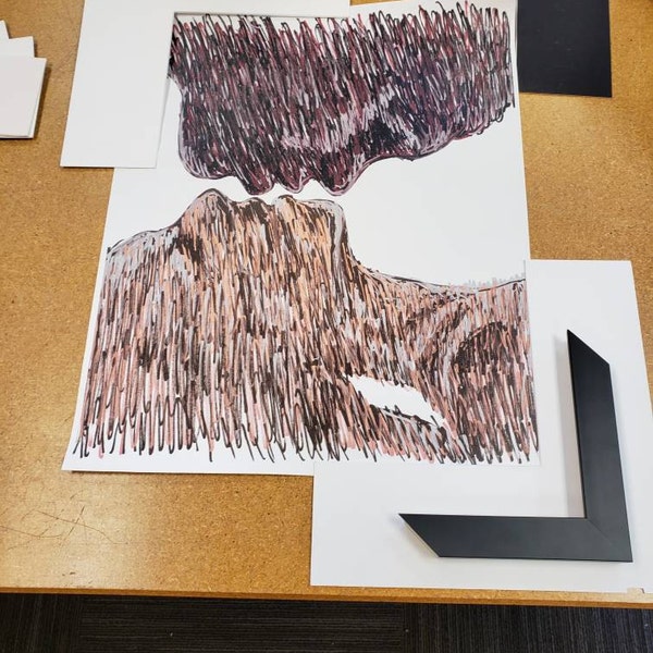 Stippled Full Moon Painting Digital Print. Lunar Phases Gray Printable ...