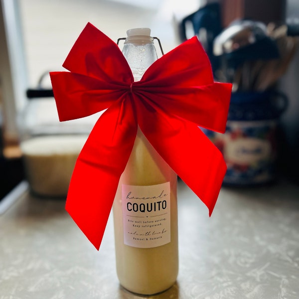 Homemade Coquito Label - Set of 15 Personalized Puerto Rican Eggnog ...