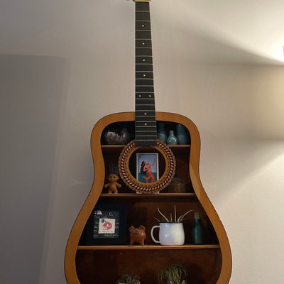Real Acoustic Guitar Shelf Custom Made Authentic Customized Music Fan ...