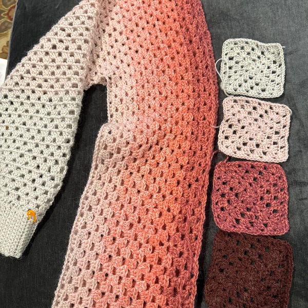 CROCHET PATTERN & VIDEO/ Cascade Mountain Cardigan, Granny Stitch ...