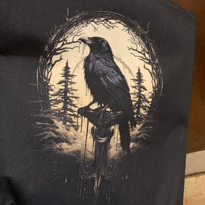 Gothic Raven Blanket Night's Sentinel, Velveteen Fuzzy Raven Blanket ...