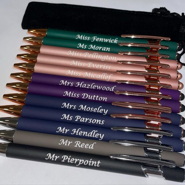 Personalised Gold and Black Retractable Ballpoint Pen, Gift for Him ...