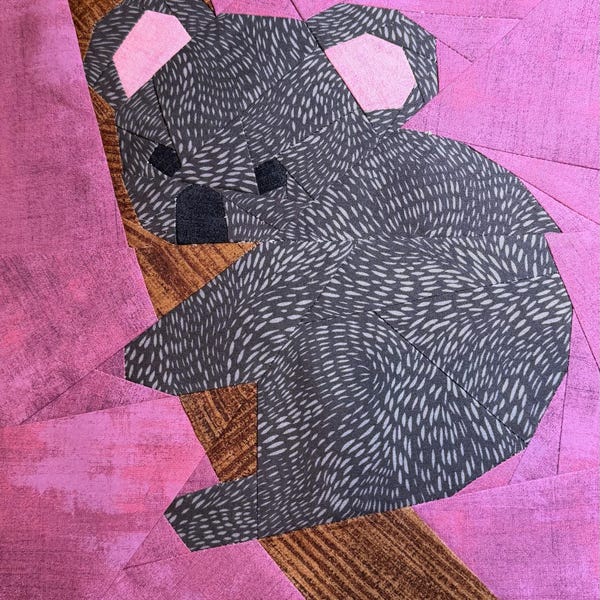 Koala Quilt Block Pattern, 3 Sizes PDF Instant Download, Foundation ...