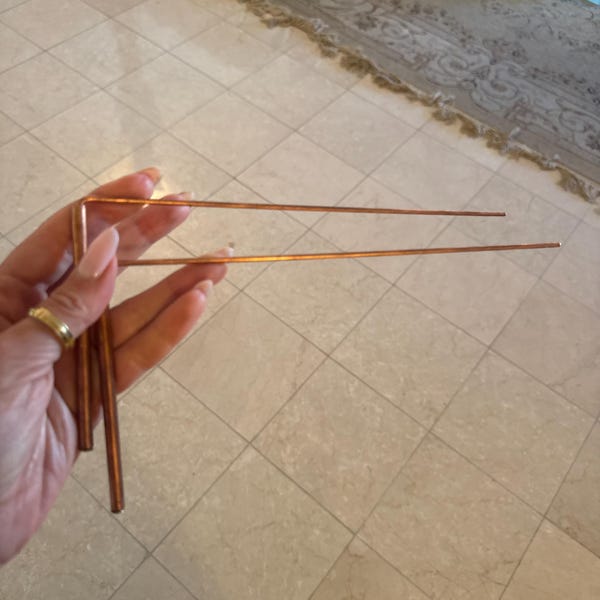 Pair 100 % Solid Copper Dowsing Rods - 2pcs Divination Rods With Wood ...