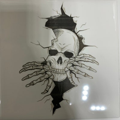 Peeking Skeleton Svg, Skeleton Breaking Through Wall Svg, Skeleton Head ...