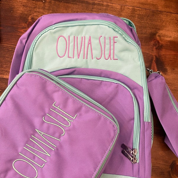 Personalized Backpack and Lunch Box - Purple Backpack for Kids - Etsy
