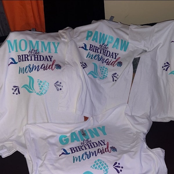 Mermaid Birthday Girl Family Members Bundle, Birthday Girl Svg, Mermaid ...