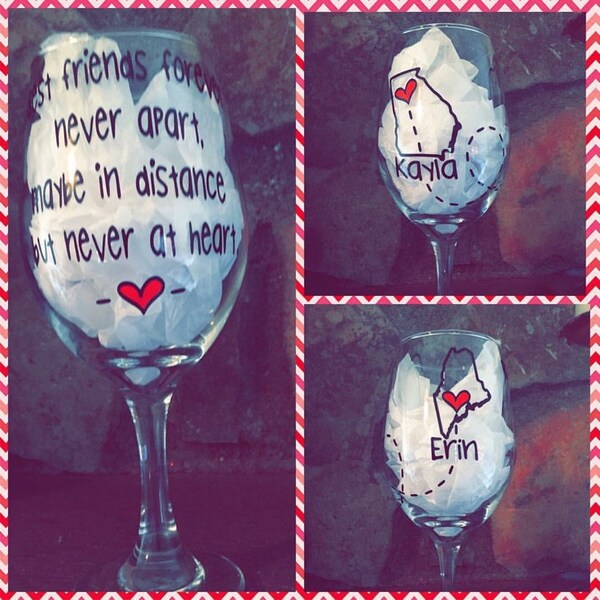 Friend Gift, Best Friend Gift, Bff Wine Glass, Gifts for Friends ...