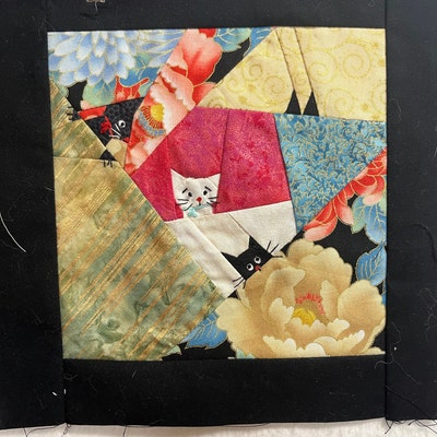 Cute Cat Quilt Block Pattern Kitty Quilt Block Animal Quilt Block ...