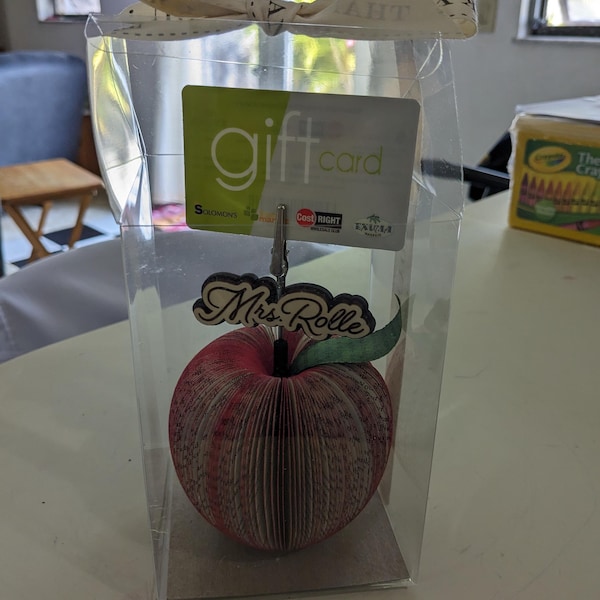Book Page Apple • Teacher Appreciation • Paper Apple •teacher• Note ...