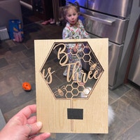 Custom Bee Cake Topper, Personalized Honeycomb Cake Topper, Bee Themed ...