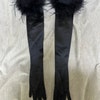 Black Tulle Opera Gloves With Big Satin Bow, Black Sheer Evening Gloves ...