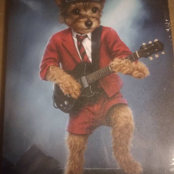 Custom Dog Portrait Musician Dog Playing Guitar Drawing, Bruce ...