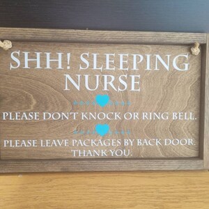 Night Shift Front Door Do Not Disturb Sign Custom Handmade - Etsy