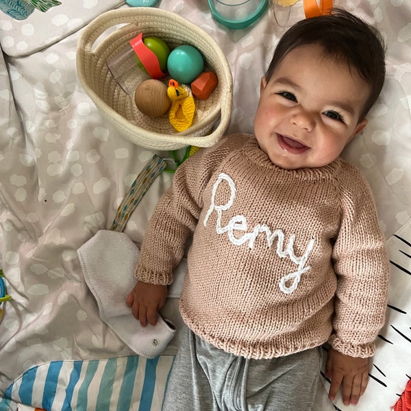 Knit Baby Jumper,baby Name Sweater , Baby Jumper, Name Sweater,baby ...