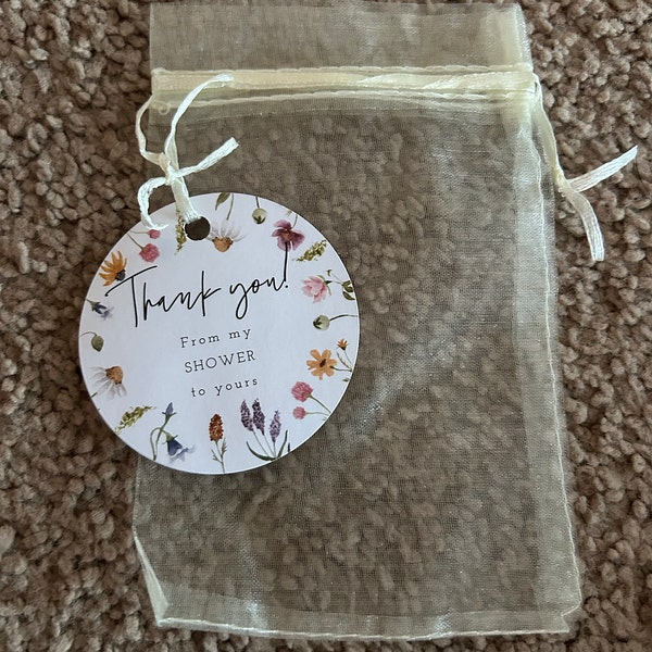 Round Favor Tag Template, Wildflower Round Tag Square Tag, Wildflower ...