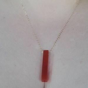 Ruby Necklace Ruby Triangle Shaped Necklace Gemstone Bar | Etsy