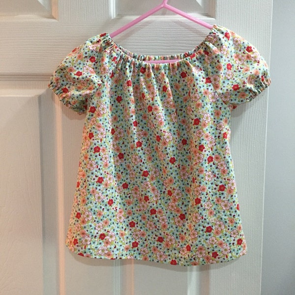 Girls Top Pattern Pdf, Girls Sewing Pattern Pdf, Peasant Top Pattern ...