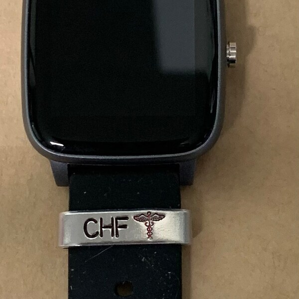 Personalized Medical Alert Watch Band Charm, Medical ID Tag, Smart ...