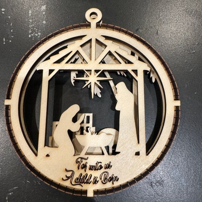 Nativity Scene Tree Balls Craft Round Hanging Bauble Christmas Eve With ...