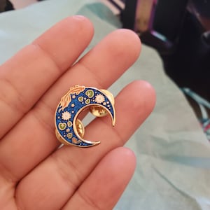 Lunar Pond Enamel Pin Moon Pin, Pond Pin, Badge, Lapel Pin ...