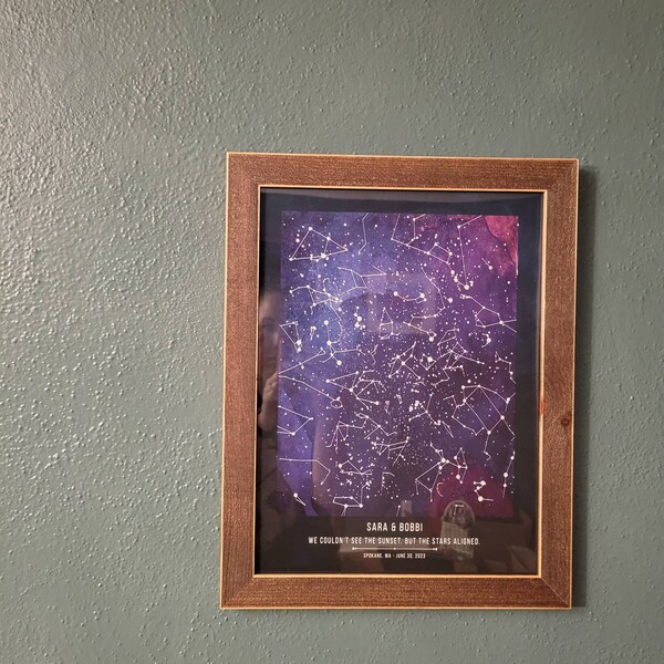 Star Map Anniversary Gift, Night Sky by Date, Night Sky Print, Star Map ...