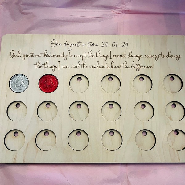 Personalised Serenity Prayer Recovery Token Display, Recovery Tokens ...