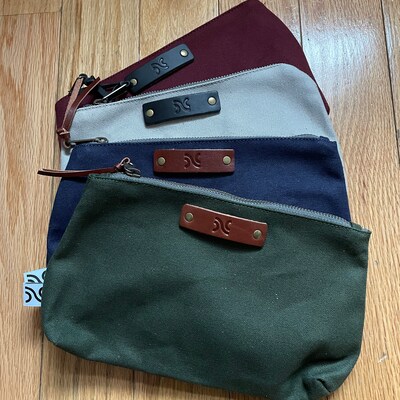 Personalized Canvas Pouch Monogrammed Canvas Toiletry Pouch Cotton ...