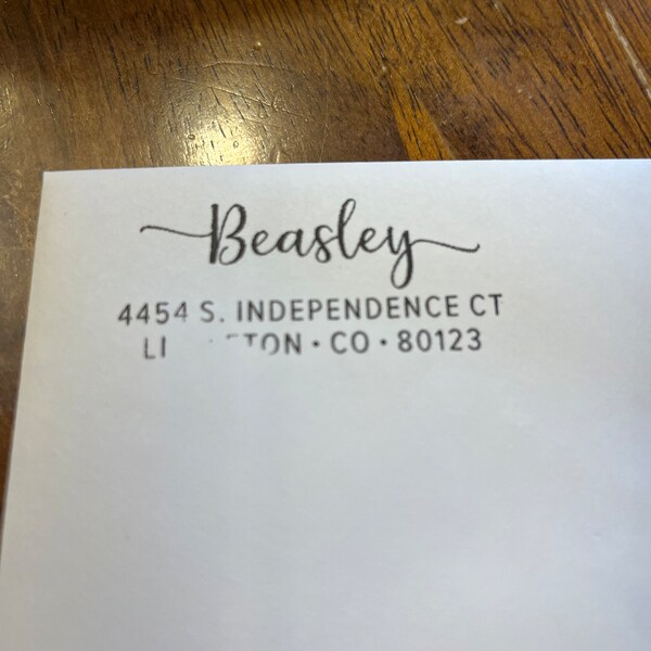 Calligraphy Return Address Stamp - Address Stamp With Swirls - Custom ...