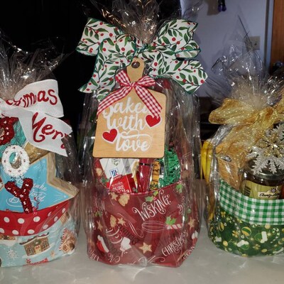 MINI Christmas Basket Bag Bin Party Favor Hostess Gift - Etsy