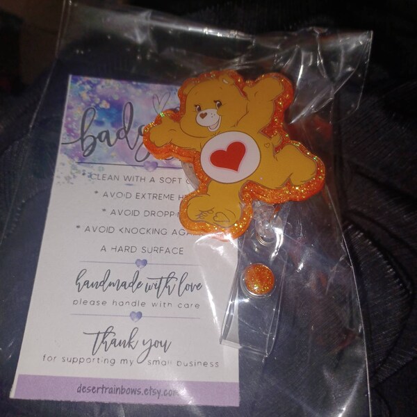 Grumpy Bear With Coffee Inspired Badge Reel - Etsy